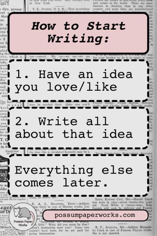 Writing Tip #1 - How To Write - Possum Paper Works